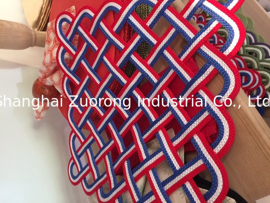 source factory passementerie placemat knotted rope rug Chinese knot weaving flower placemat handmade woven rope mat