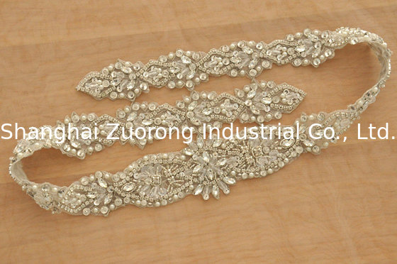source factory Pearl Bridal Belt Crystal Wedding Sash Rhinestone Wedding Dress applique Beaded Bridal Belt Sakura Sash