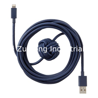 monkey fist knot USB keychain charges for ios&Android devices key cable iphone charging cable and key chain