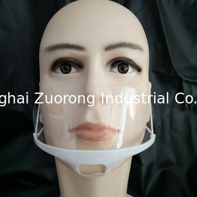 hotel kitchen transparent catering mask abti-fog smile mouth masks, clear plastic face mask for food prevent spray