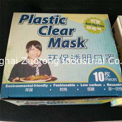 hotel kitchen transparent catering mask abti-fog smile mouth masks, clear plastic face mask for food prevent spray