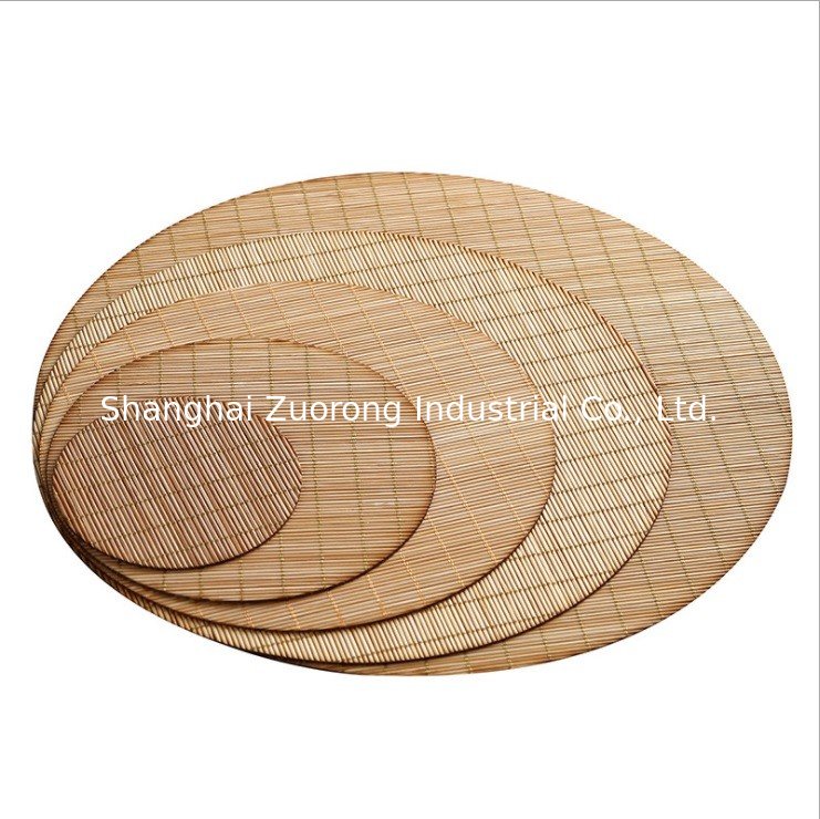 Factory wholesale Bamboo Round Placemats, Natural Rollup Bamboo Placemats Rectangle Dining Table Oriental Mat Decor
