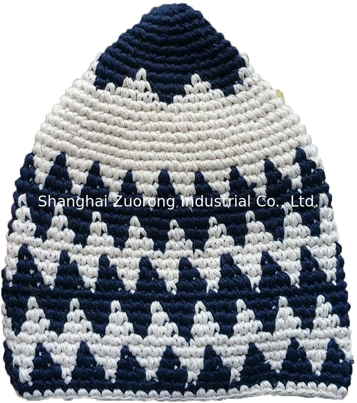 Factory Wholesale Stretchy Zigzag Knit Cotton Kufi Beanie Hat, Fish Net Jamaican Knit Kufi Cap, Knitted Kufi Hats