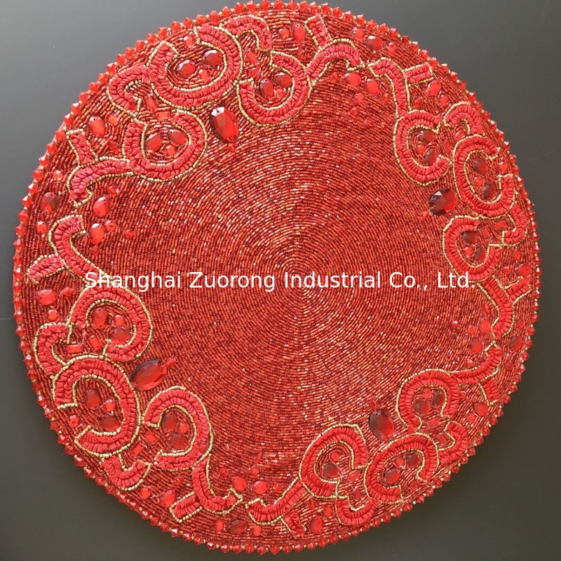 Direct source factory handmade Beaded Christmas Table Mat, Centre piece, Beaded Charger, beaded Placemat, Decorative mat