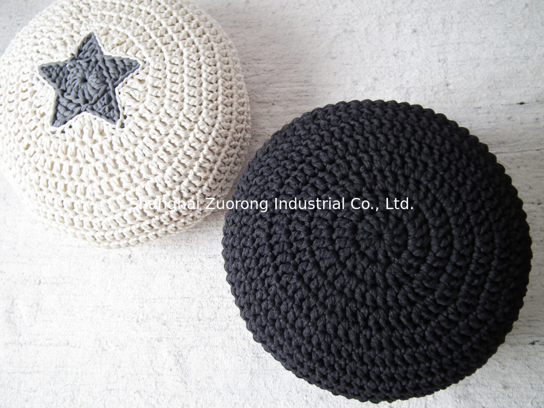 the direct source factory Knitted pouf/handmade floor cushion/bean bag/hassock /chair/footstool/Cotton Cord Pouf