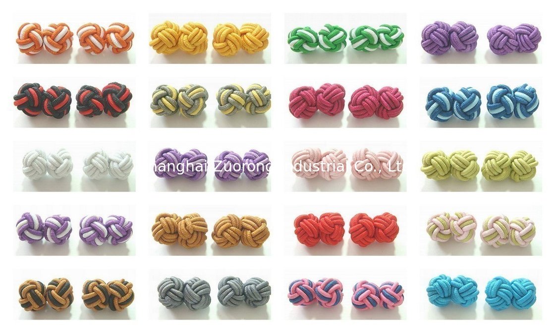 Chinese knot cuff links stretch knot cufflinks stocking stuffer, groomsmen gift, silk knot cufflinks garment accessory