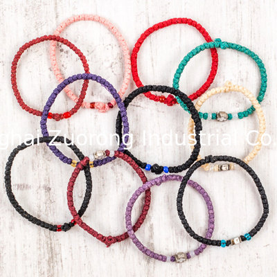 Factory wholesale thin wax hand knotted prayer bracelet, kombioskini, Christian Orthodox prayer rope, Chotki, Brojanica
