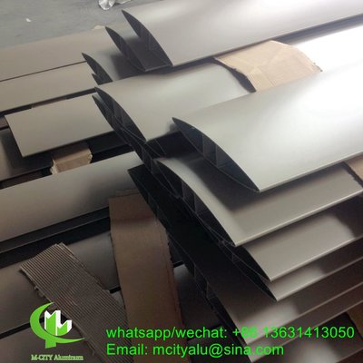 300mm M-CITY Airfoil louver blade aluminum Aerofoil sun louver  for facades horizontal fixed louver wood grain color