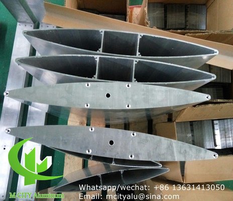 100mm M-CITY Aluminum Aerofiol architectural sun louvers sun control use for curtain wall