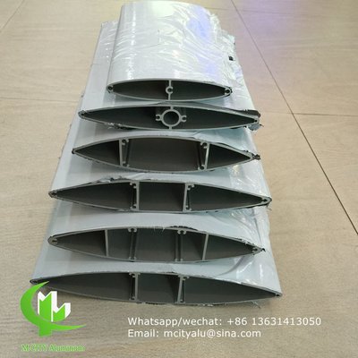 M-CITY aluminum Aerofoil sun louver used for facades horizontal fixed louver 300mm width