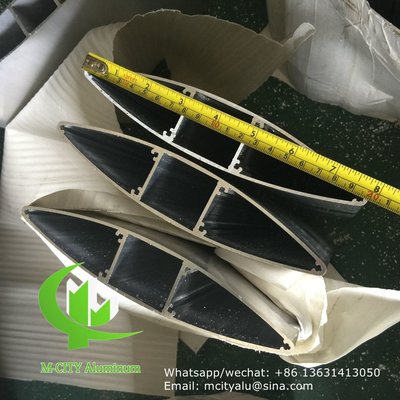 200mm M-CITY aluminum Aerofoil sun louver used for facades horizontal fixed louver 200mm width