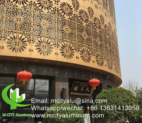 PVDF cnc laser cutting Aluminum decorative wall panel cnc cutting perforated panel sheet for facade curtain wall, screen