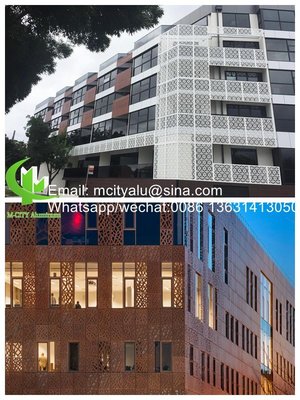 PVDF laser cutting Aluminum decorative wall panel cnc cutting perforated panel sheet for facade curtain wall, screen
