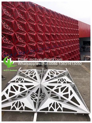PVDF cnc laser cutting Aluminum decorative wall panel cnc cutting perforated panel sheet for facade curtain wall, screen
