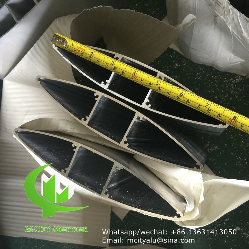 200mm M-CITY aluminum Aerofoil sun louver used for facades horizontal fixed louver 200mm width