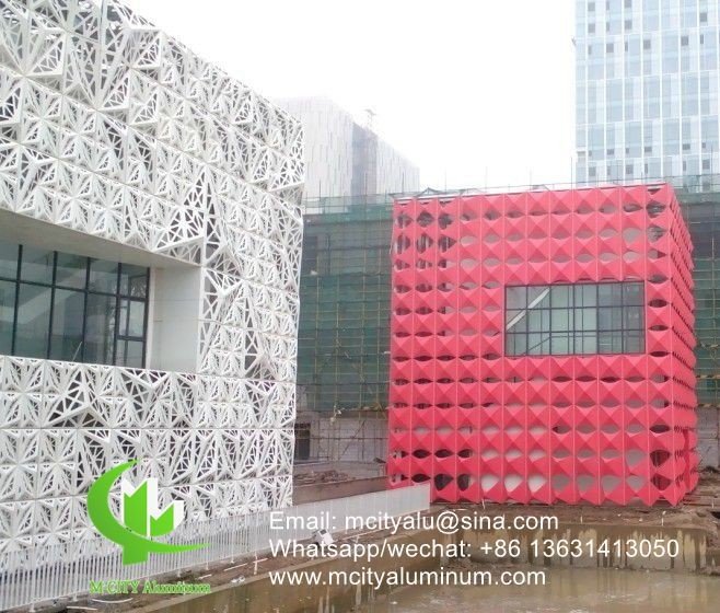 PVDF cnc laser cutting Aluminum decorative wall panel cnc cutting perforated panel sheet for facade curtain wall, screen