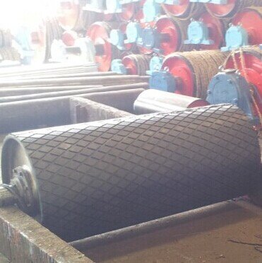 10000 mm length diamond rubber lagging roll for conveyor pulley