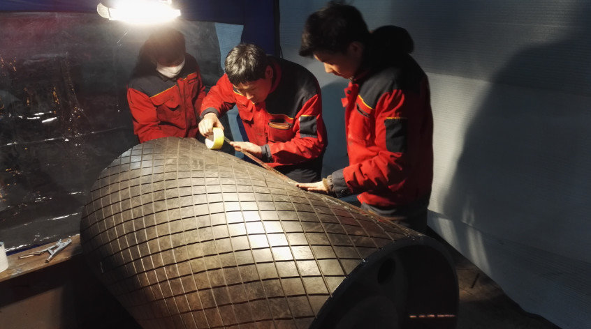 15 mm thick diamond rubber lagging sheet for conveyor head pulley