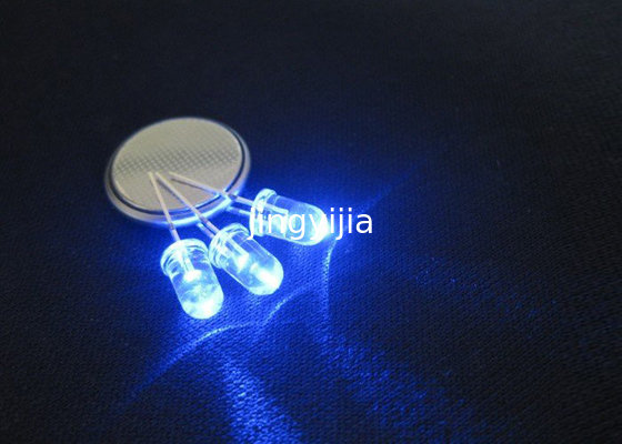 Factory price 5mm round long pins super brightness blue led diodes with Flange
