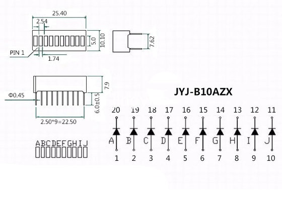 10 Segment LED Bar Graph Array LED Graphic-Bar Display Red 10 Bar LED Displays Board