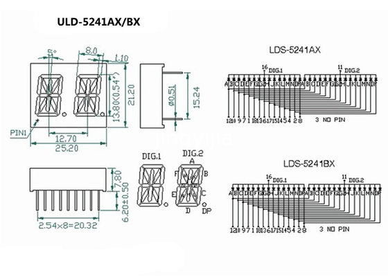 High quality cheap price 0.54 inch 2 digits 14 Segment super red LED Graphic-Bar Display common anode