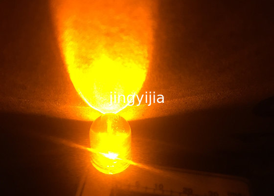 High power 10mm Round Long Pins LED Diodes with super Yellow 30 120 Viewing Angle
