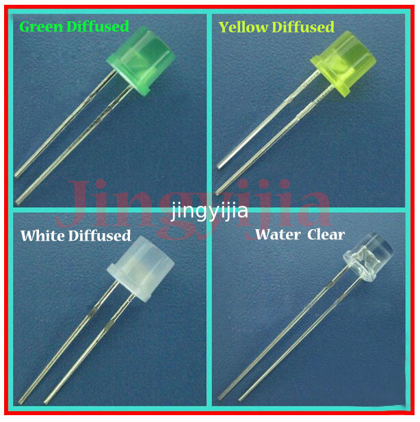 Top quality 5mm Flat led diode color diffused with Super Brightness and standard view angle