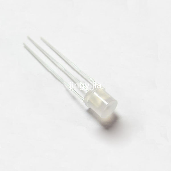 3 mm flat with flange white/milk diffused lens led diodes bi-color super red green