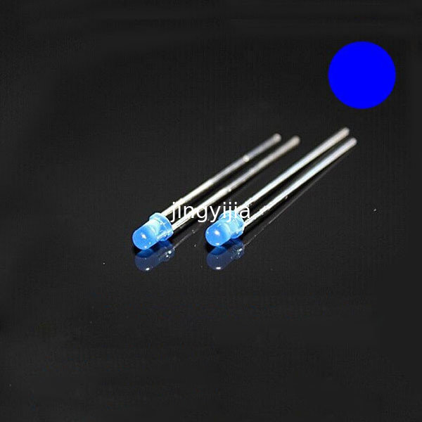 Green initiative mini 3 mm round led diode blue color diffused emitting super blue color